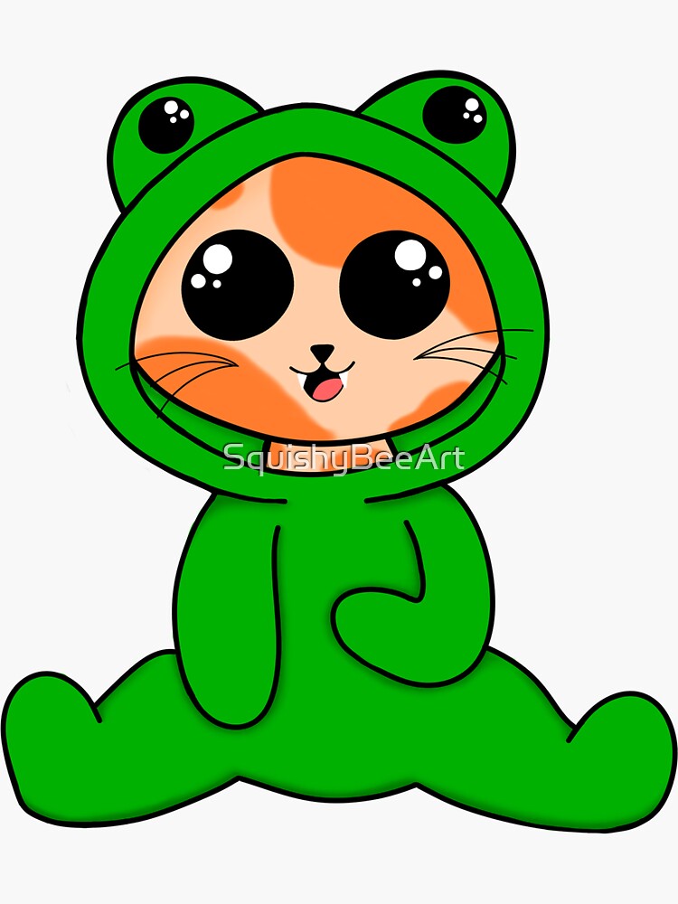 "Leo The Cat Frog" Sticker for Sale by SquishyBeeArt | Redbubble