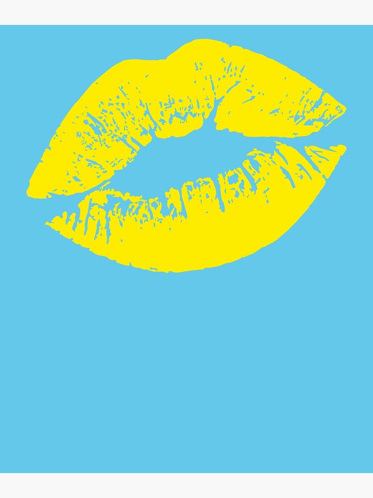 "Yellow Lips Kissable 80s" Poster for Sale by EbnerPrints | Redbubble