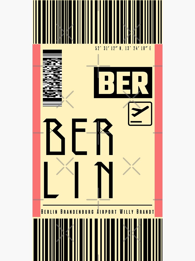 "BERLIN Germany Boarding pass Luggage stickers" Sticker for Sale by ...