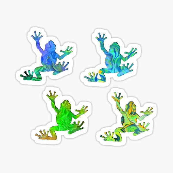 "Blue and Greenl Fantasy Frog Spirit Animal Sticker Pack" Sticker for ...
