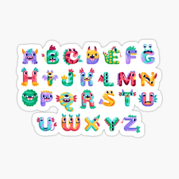 "villain letter abc costume boys matching evil alphabet" Sticker for ...