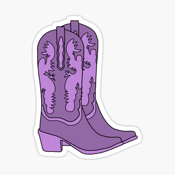 Pegatina «Par de botas vaqueras moradas» de madstickerz | Redbubble