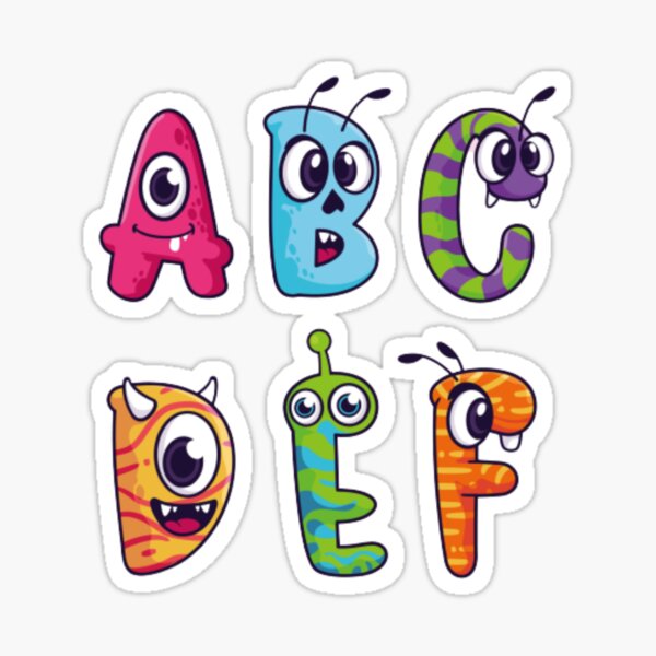 "villain letter abc costume boys matching evil alphabet" Sticker for ...