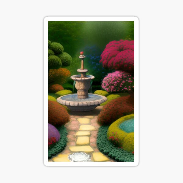 "The Apple Topped Fountain" Sticker for Sale by TildaTots | Redbubble