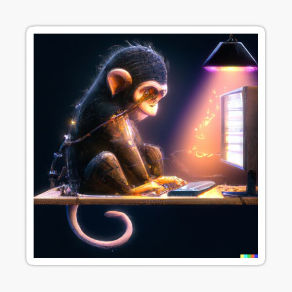 "Connected Magical Internet Monkey" Sticker for Sale by Novixel | Redbubble