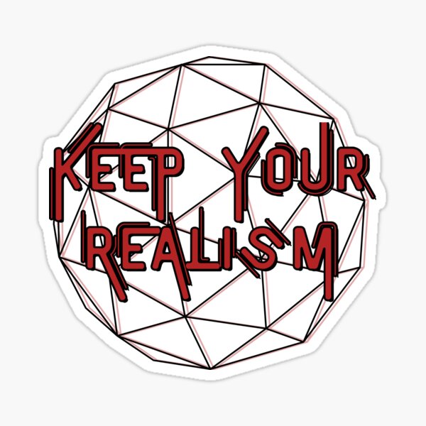 "Keep Your Realism Red and Black Geometric" Sticker for Sale by ...