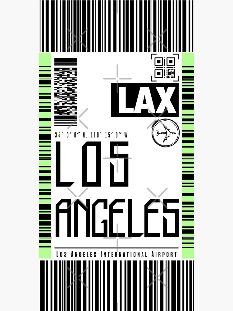 "LOS ANGELES LAX Boarding pass Luggage tag" Sticker for Sale by ...