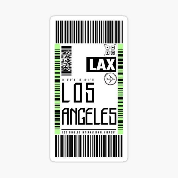 "LOS ANGELES LAX Boarding pass Luggage tag" Sticker for Sale by ...