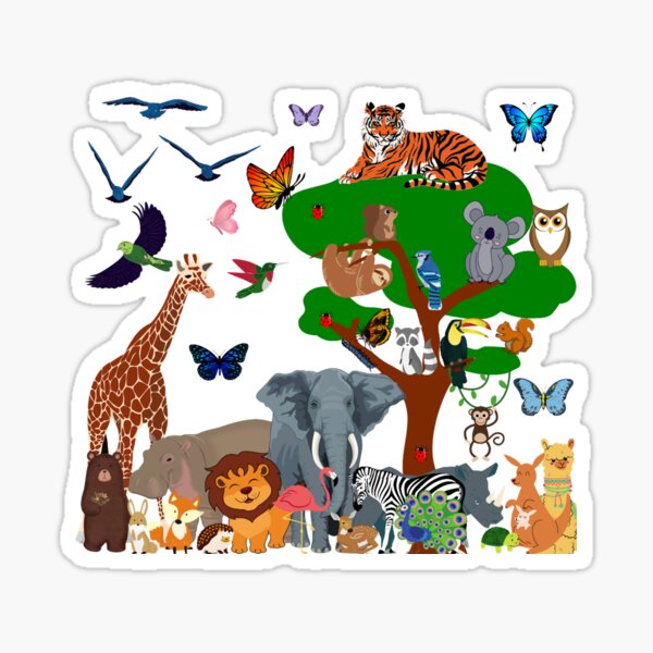 "Kids Zoo with All The Animal Friends" Sticker for Sale by All-4-Fun ...