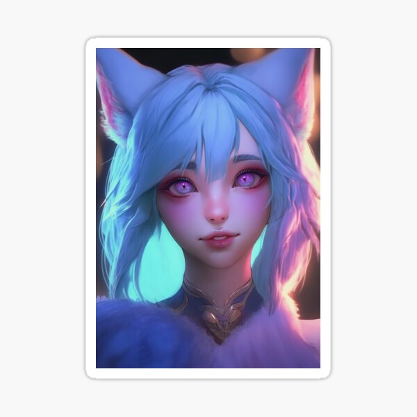 Cute Anime Cat Girl Character Sticker For Sale By Rmsgraphics Redbubble
