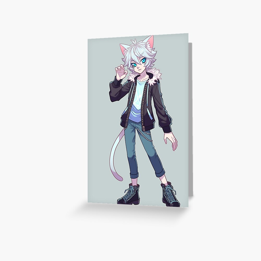 "Cute Furry Anime Boy Character Art" Greeting Card for Sale by ...