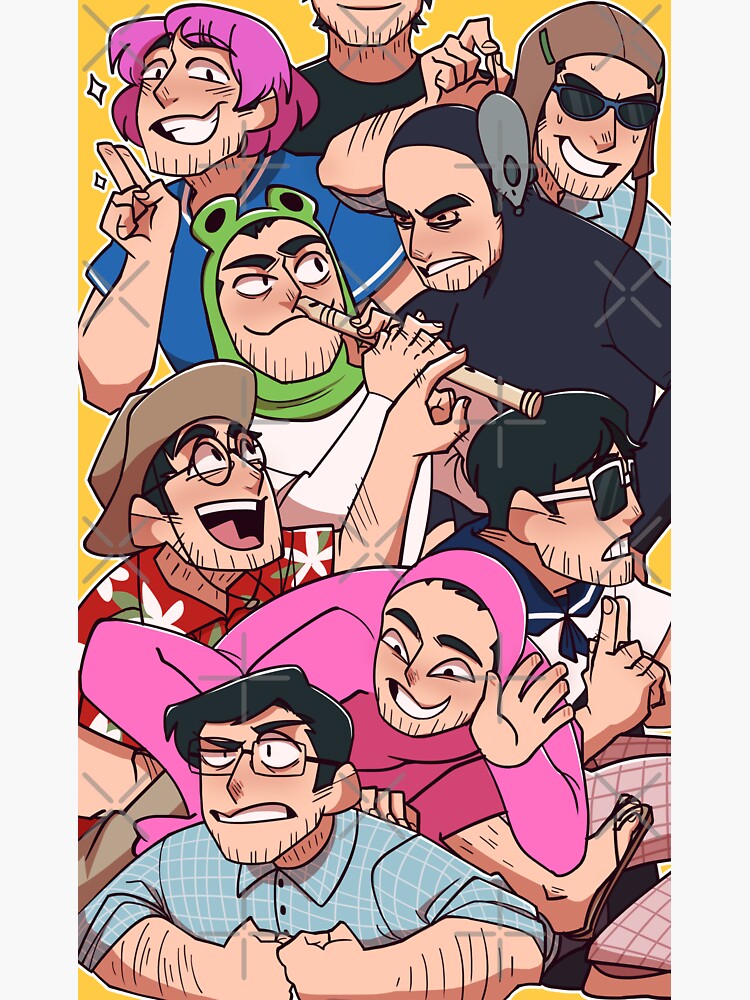 "Filthy Frank Characters" Sticker for Sale by Oletarts | Redbubble