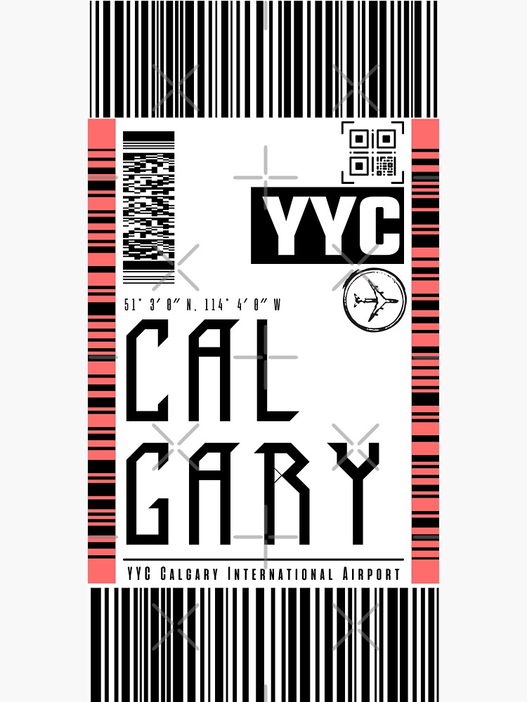 "CALGARY Canada Boarding pass luggage sticker" Sticker for Sale by ...