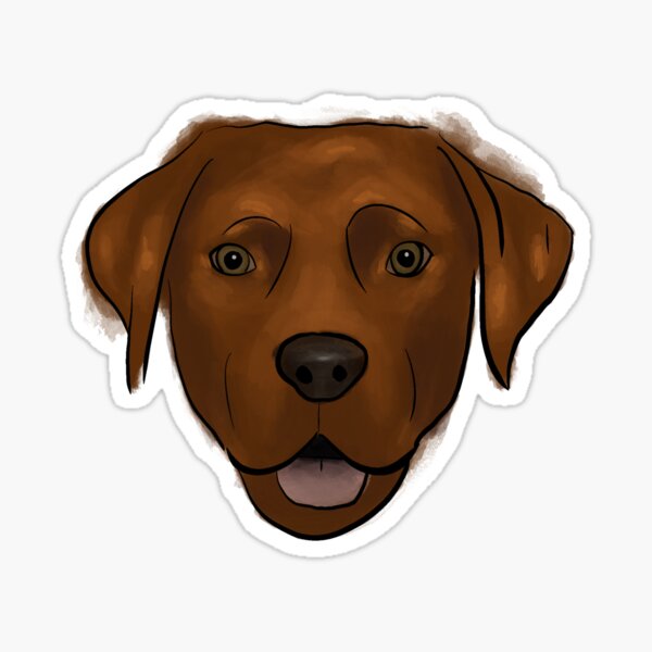 "Watercolor Fox Red Labrador Retriever Dog Face" Sticker for Sale by ...
