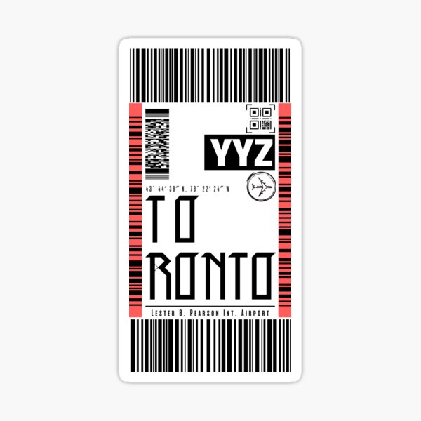 "TORONTO canada boarding pass luggage stickers" Sticker for Sale by ...