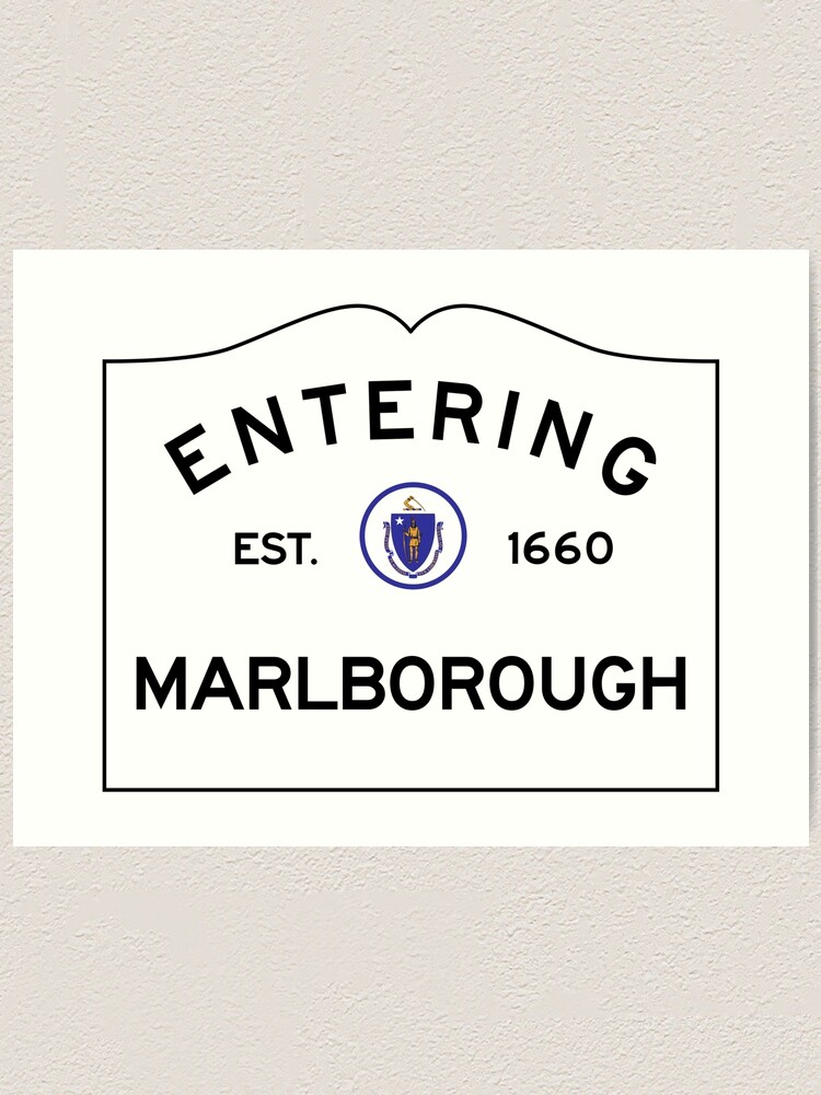 "Entering Marlborough Massachusetts - Road Sign" Art Print by NewNomads ...