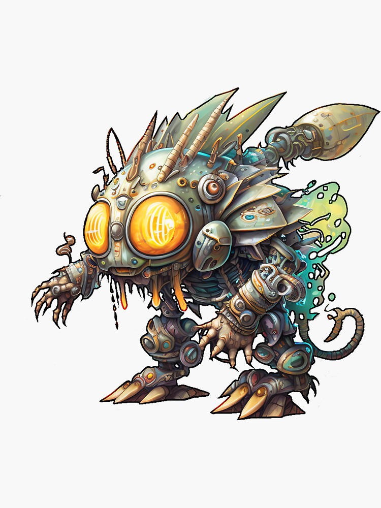 "Magical Mechanical Monster - Creature From the Depths" Sticker for ...