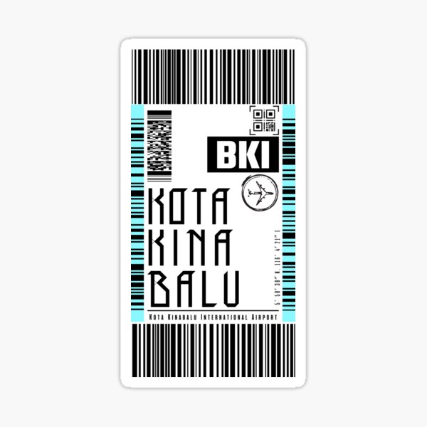"KOTA KINABALU sabah boarding pass luggage sticker" Sticker for Sale by ...