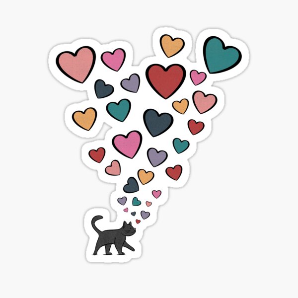 "Cat Love " Sticker for Sale by reddogbuckeye | Redbubble