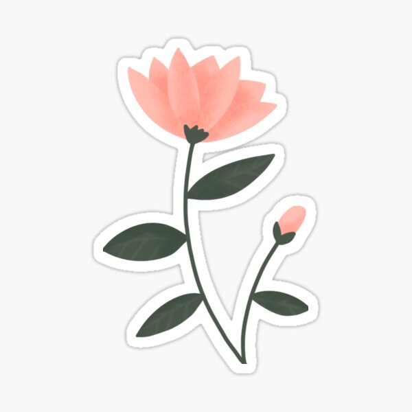 "Pink Flower digital illustration" Sticker for Sale by Artheticsbyamna ...