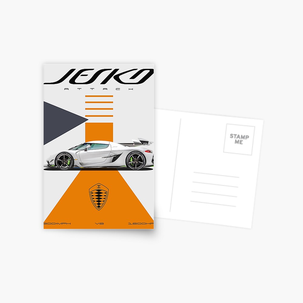 "Koenigsegg Jesko Attack Side View Poster" Postcard for Sale by ...