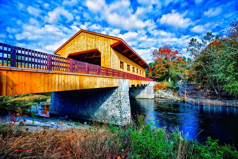 "Pepperell MA, Covered Bridge" by Larry Richardson | Redbubble