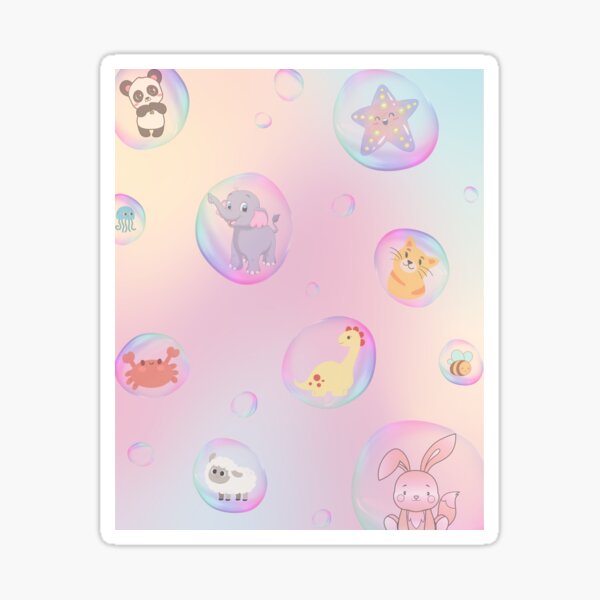 "Animals in The Transparent Water Bubbles" Sticker for Sale by ...