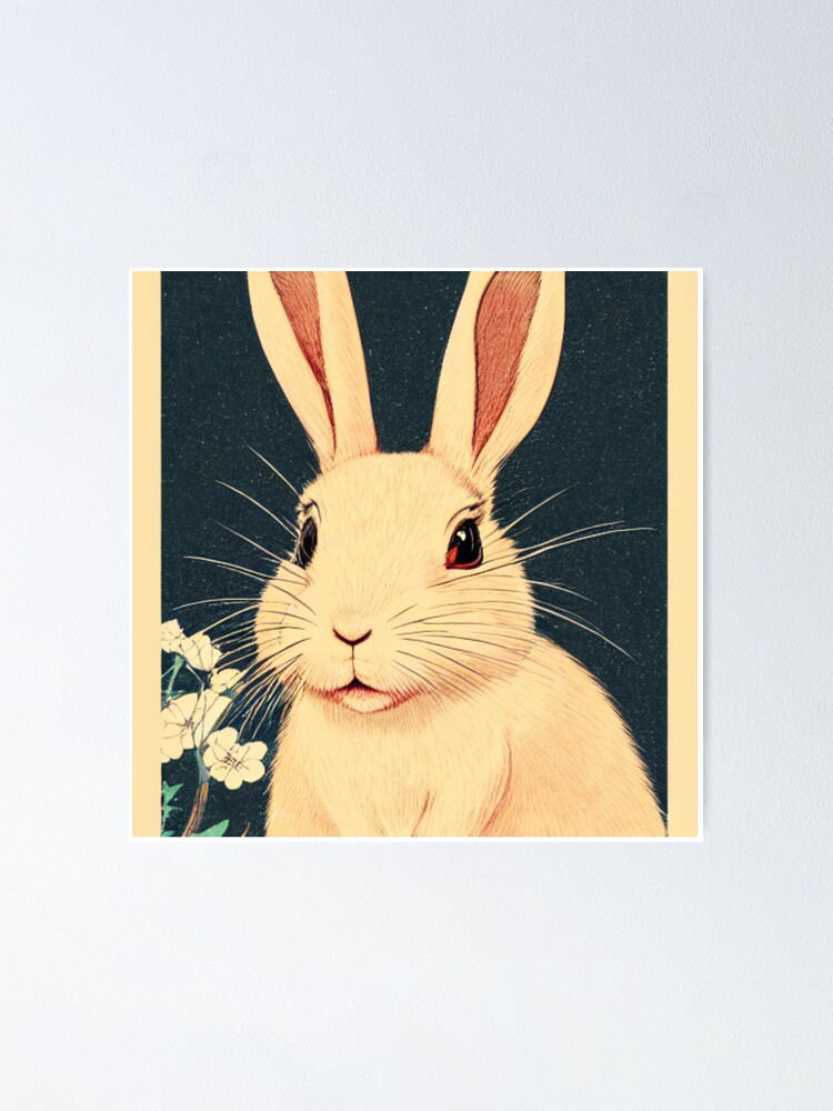 "Cute White Mini Rex Rabbit Beautiful and Vintage Bunny of American ...