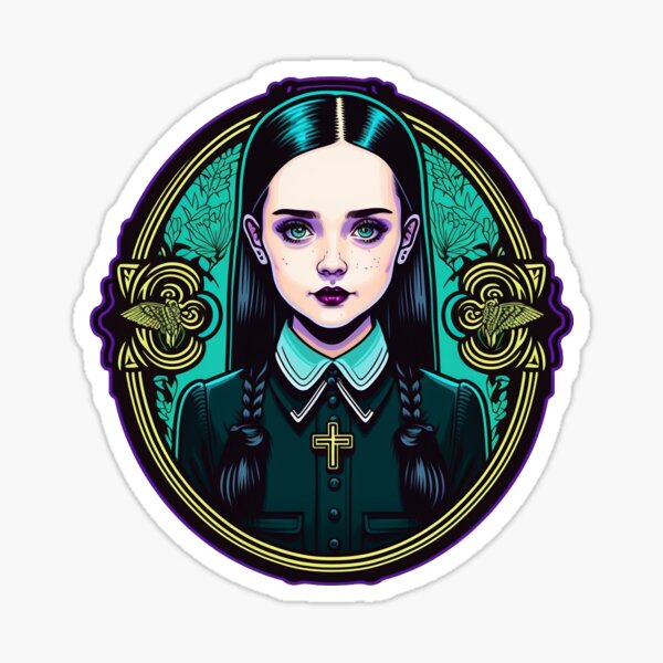 "Wednesday Addams" Sticker for Sale by Black-Glove | Redbubble