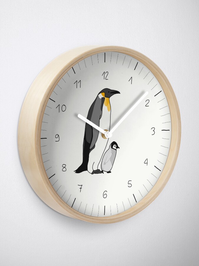 "Pingu" Clock for Sale by simoneabelmann | Redbubble