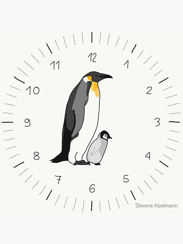 "Pingu" Clock for Sale by simoneabelmann | Redbubble