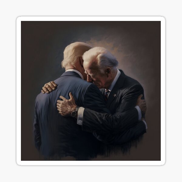 "Biden and Trump: United in Unity" Sticker for Sale by AIArtsys | Redbubble