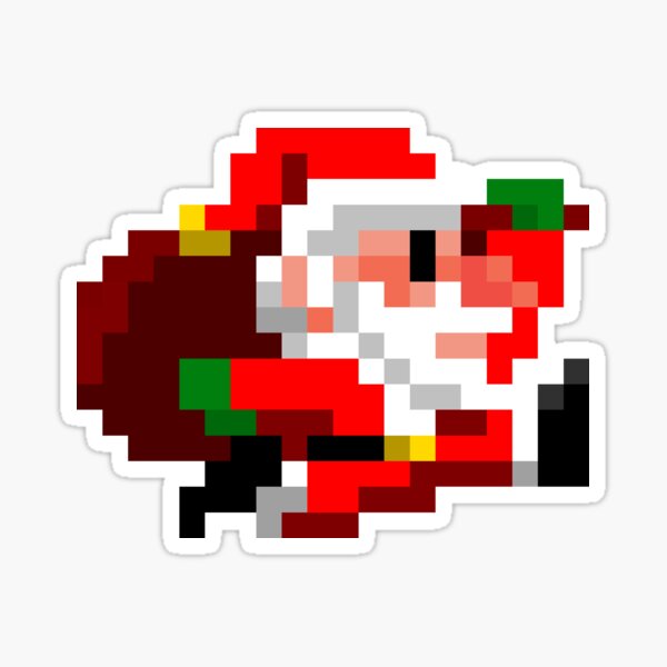 "8-Bit Santa Jumping" Sticker for Sale by Jazzimel | Redbubble