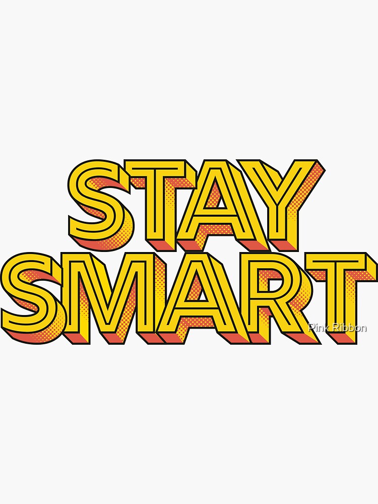 "Stay Smart Yellow and Coral Comic Title" Sticker for Sale by ...