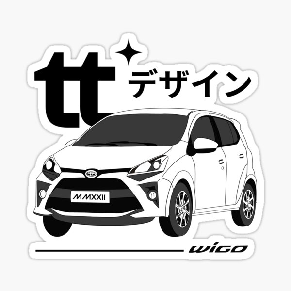 "Toyota wigo tatuck design white" Sticker for Sale by bhernm | Redbubble