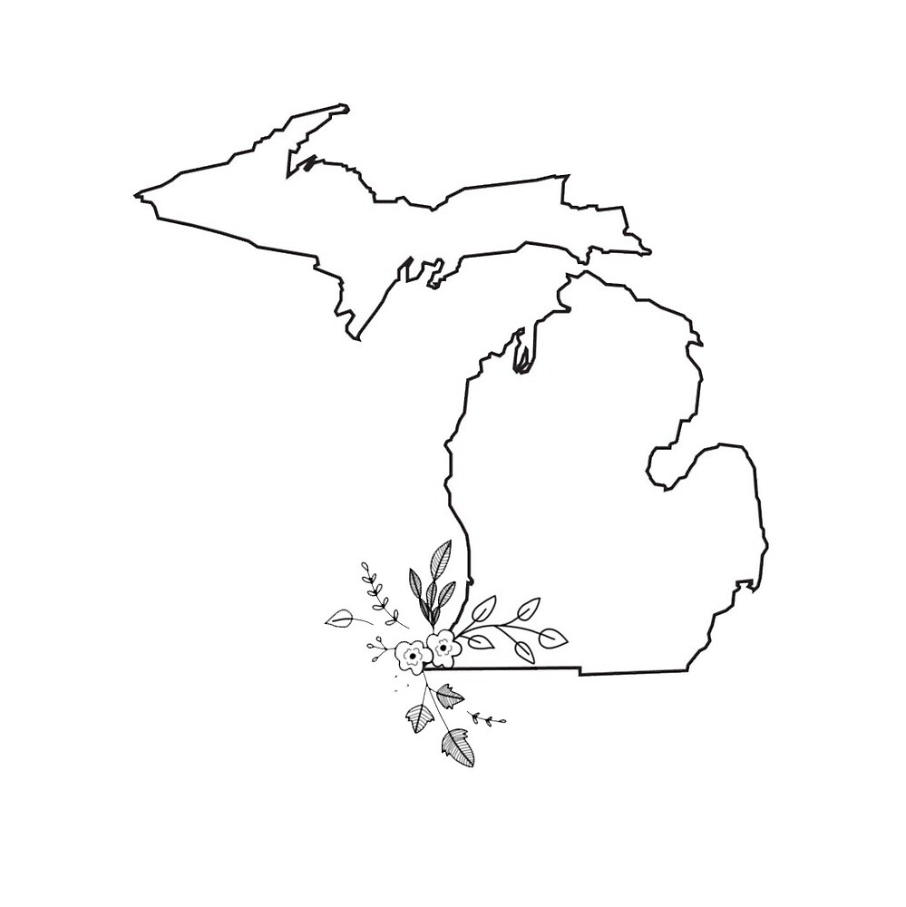 "Floral Michigan" by ssarahalbanesee | Redbubble