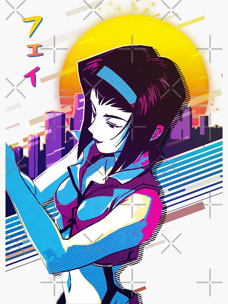 "Cowboy Bebop - Faye Valentine" Sticker for Sale by 80sRetroArt | Redbubble