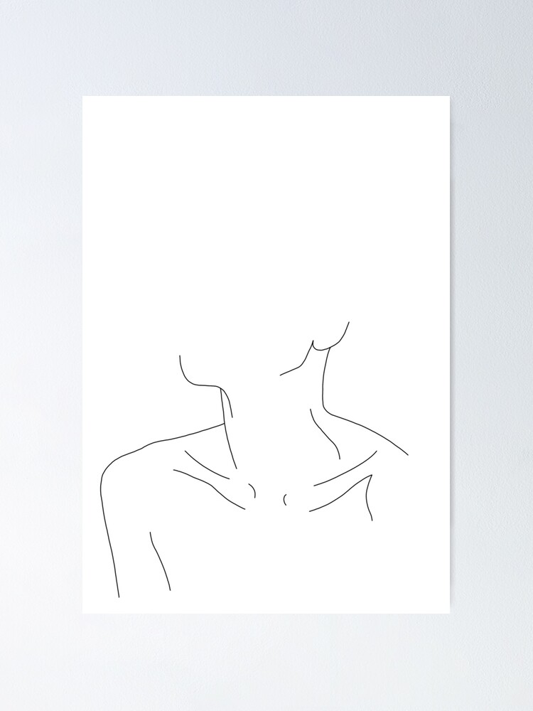 "Collar bones line drawing illustration - Ali" Poster for Sale by ...