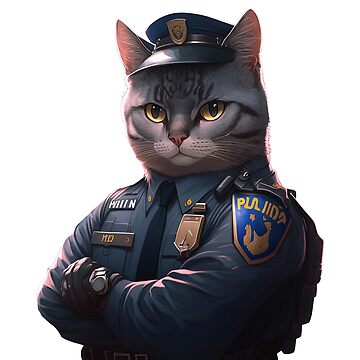 "Officer police cat" Sticker for Sale by AnimalArtPhotos | Redbubble