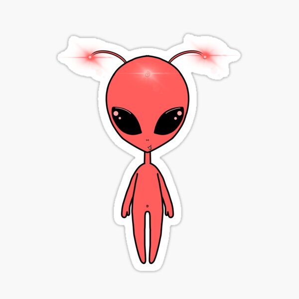 "Cute Red Alien" Sticker for Sale by ArtByNoName | Redbubble