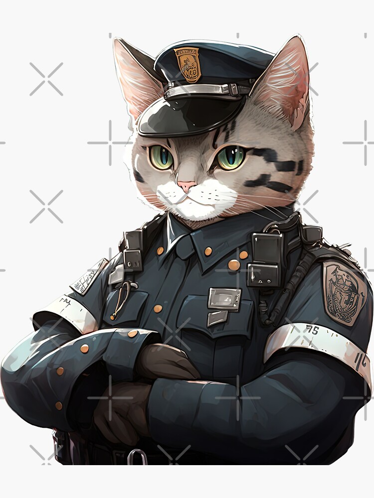 "Cat police patrol" Sticker for Sale by AnimalArtPhotos | Redbubble
