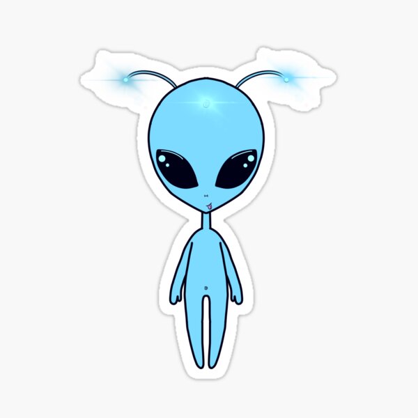 "Cute Blue Alien" Sticker for Sale by ArtByNoName | Redbubble