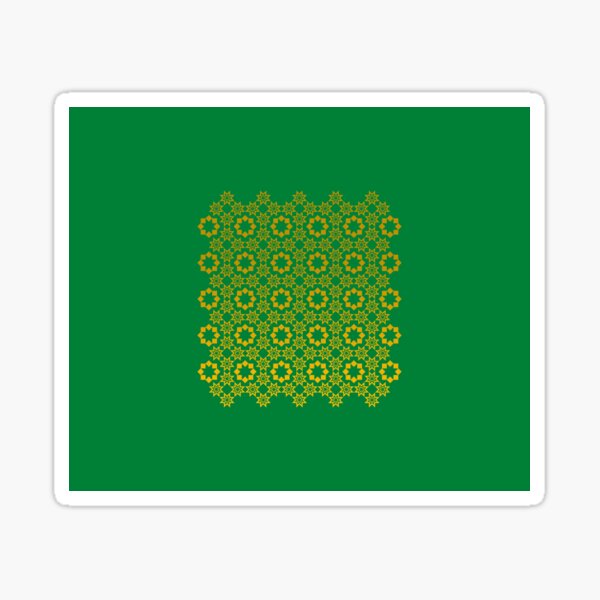 "Editable design of neon green mosaic style moroccan arabesque" Sticker ...