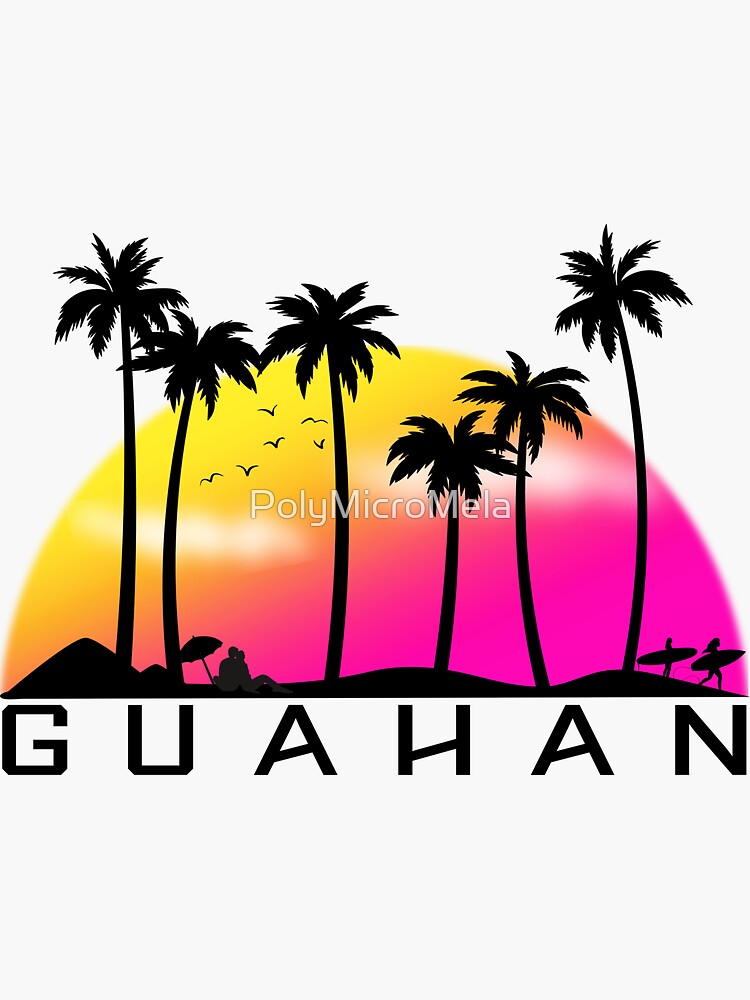 "Island sunset Guahan" Sticker for Sale by PolyMicroMela | Redbubble