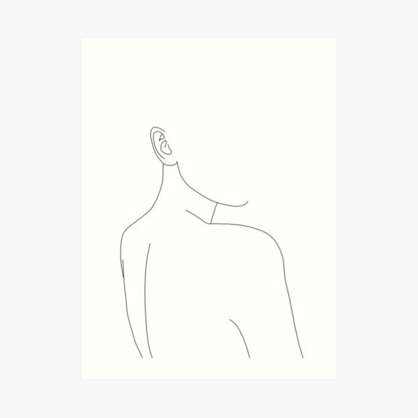 "Woman's back line drawing illustration - Alina" Art Print for Sale by ...