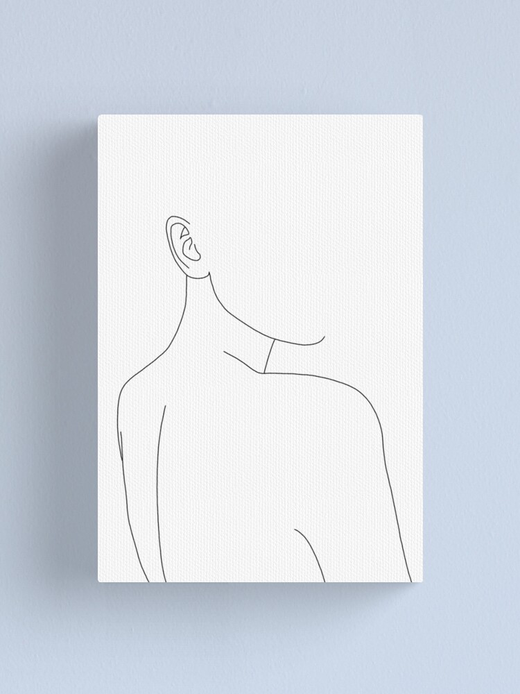 "Woman's back line drawing illustration - Alina" Canvas Print for Sale ...