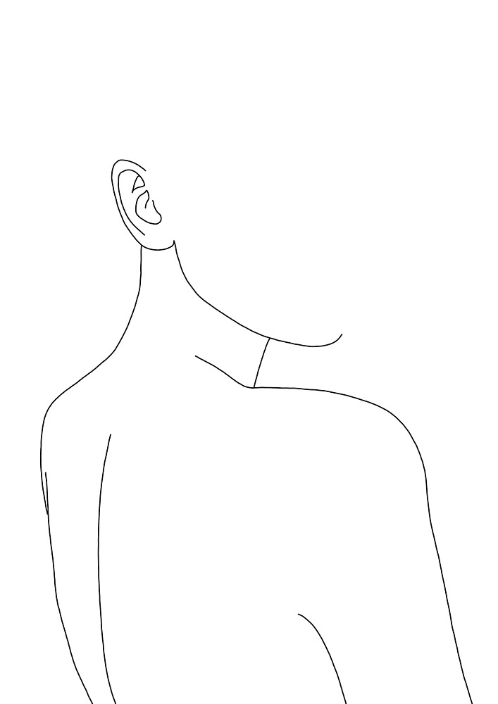"Woman's back line drawing illustration - Alina" by TheColourStudy ...