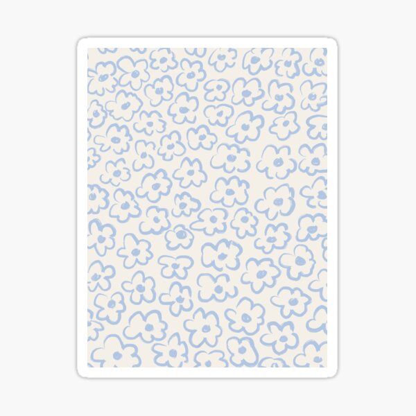 "Daisies Flower Pattern in Light Blue - Abstract Daisy Print " Sticker ...