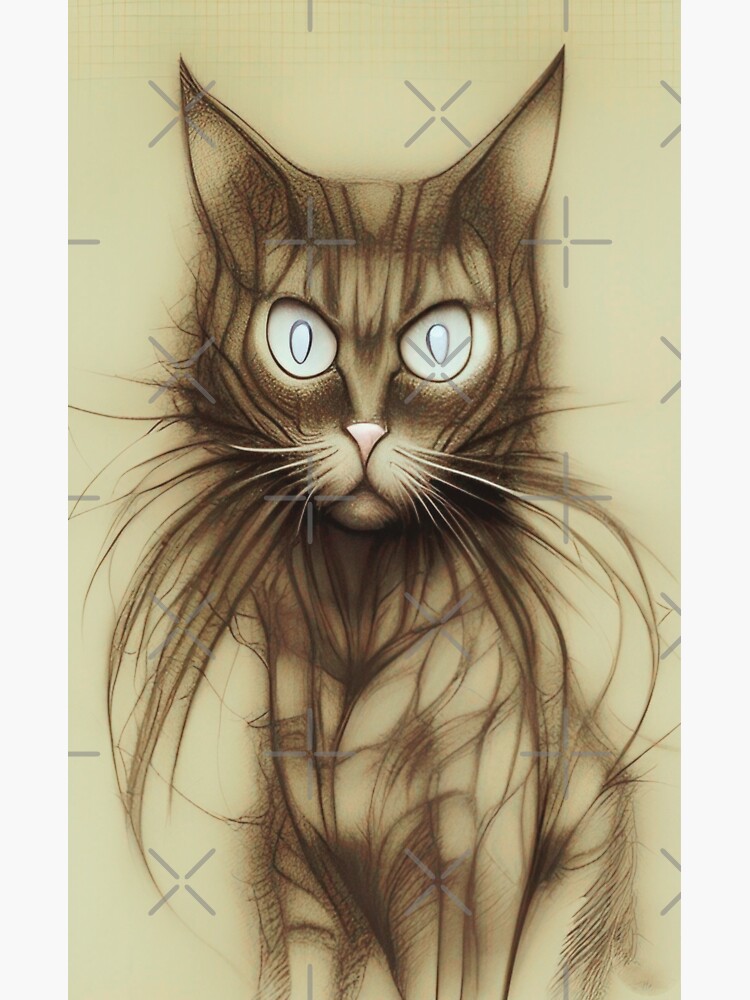 "Pencil sketch Gothic cat by CallisC " Sticker for Sale by CalliopeCr ...