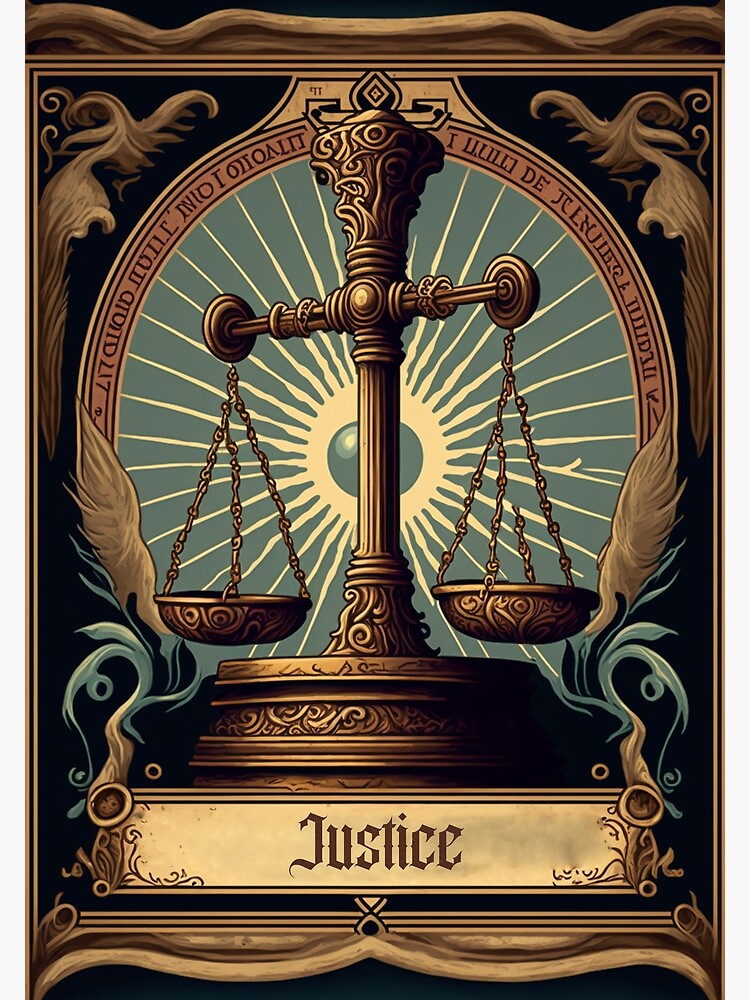 "Justice Tarot Card " Poster for Sale by rmsgraphics | Redbubble